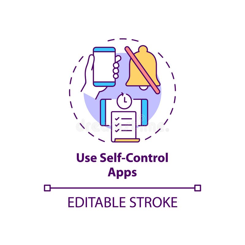 Use Self Control Apps Concept Icon Stock Vector - Illustration of ...