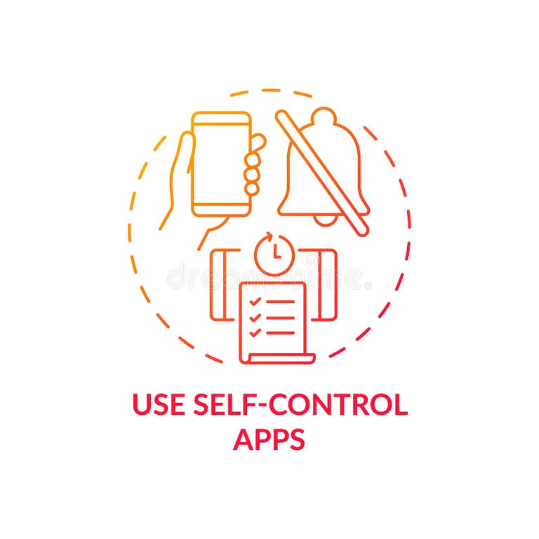 Use Self Control Apps Red Gradient Concept Icon Stock Vector ...