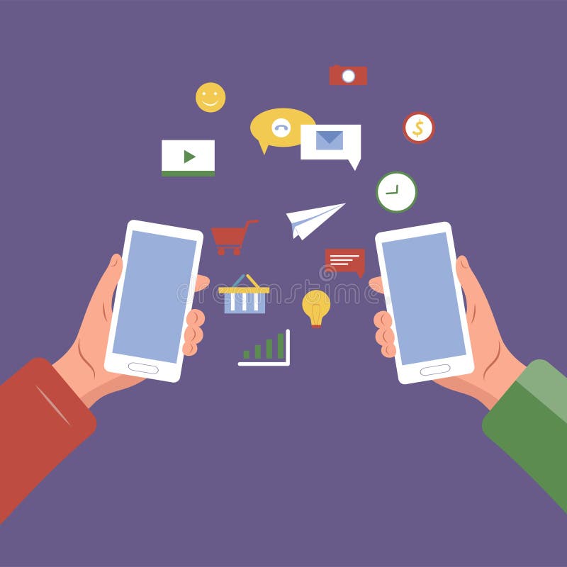 Use Smartphone To Communicate Around the World. Smartphone Functions ...