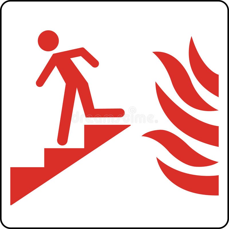Fire Stairs Sign Stock Illustrations – 1,370 Fire Stairs Sign Stock ...