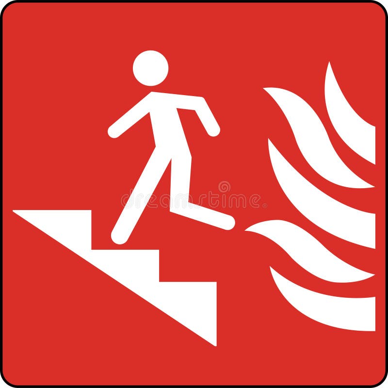 Use Stairs in Case of Fire Sign on White Background Stock Vector ... Use Stairs in Case of Fire Sign on White Background Stock Vector ...