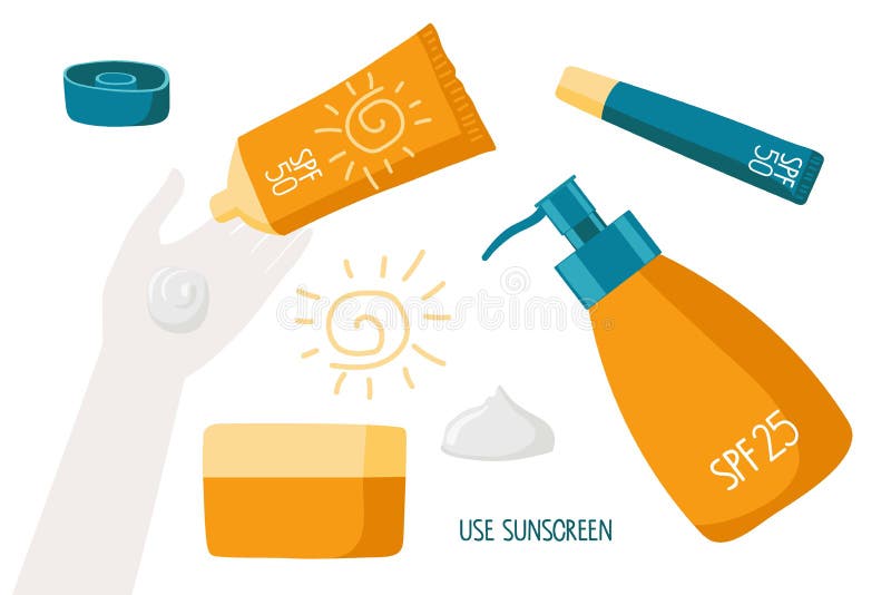 Applying Sunscreen Stock Illustrations 455 Applying Sunscreen Stock