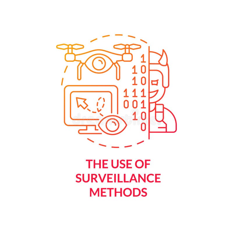 Use of Surveillance Methods Red Gradient Concept Icon Stock Vector ...