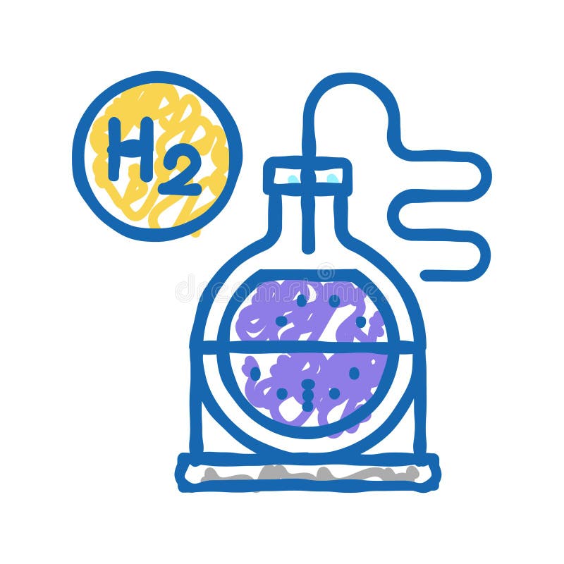 Use in Synthesis Hydrogen Icon Doodle Illustration Stock Illustration ...