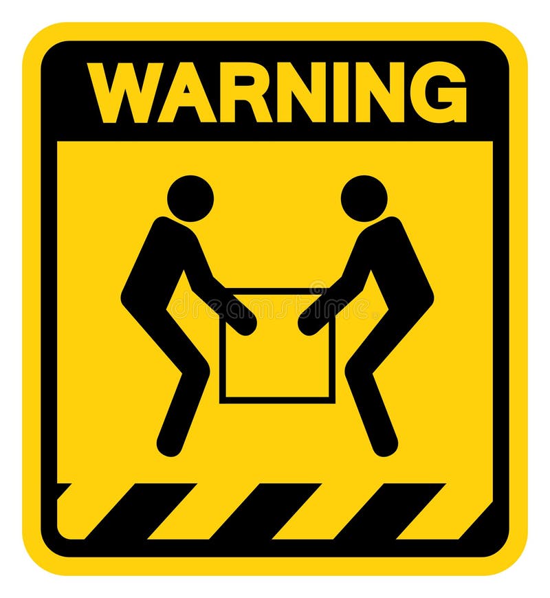 Use Two Person Lift Warning Sign, Vector Illustration, Isolate on White ...