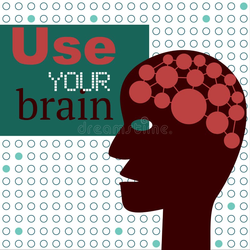 Use Your Brain Concept with Abstract Head Stock Vector - Illustration ...
