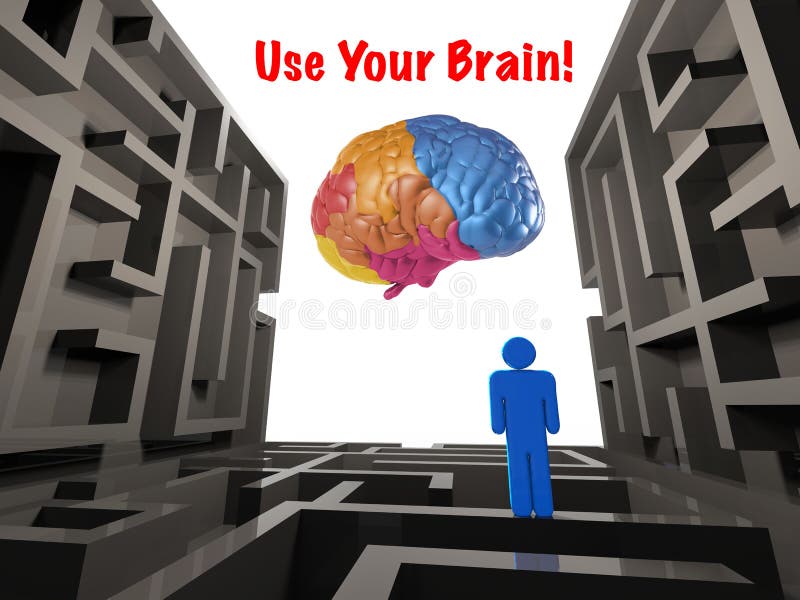 Use your brain stock illustration. Illustration of entrance - 79087695
