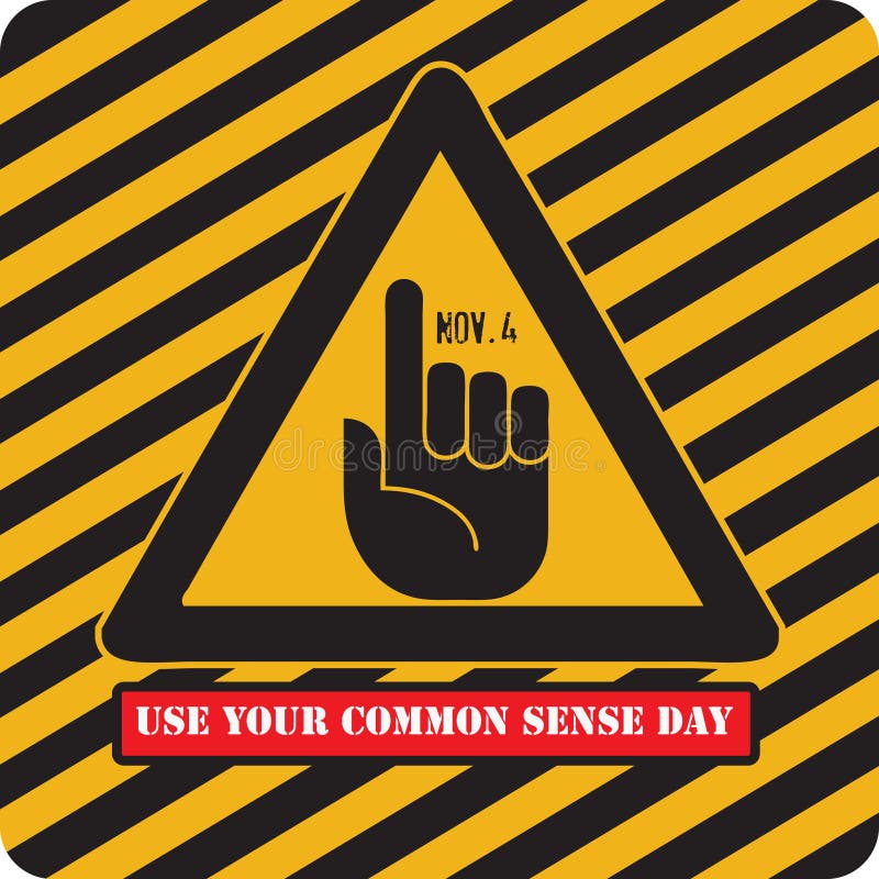 Use Your Common Sense Day stock vector. Illustration of education ...