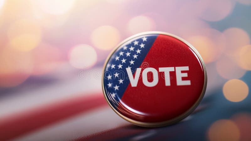 Use Your Vote, Election Pin, American Flag in the Background ...