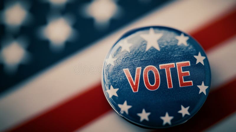 Use Your Vote, Election Pin, American Flag in the Background ...