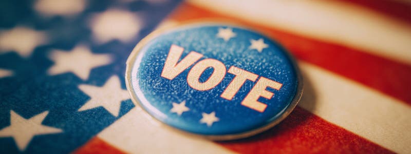 Use Your Vote, Election Pin, American Flag in the Background ...
