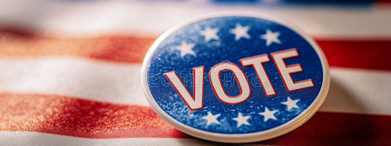 Use Your Vote, Election Pin, American Flag in the Background ...