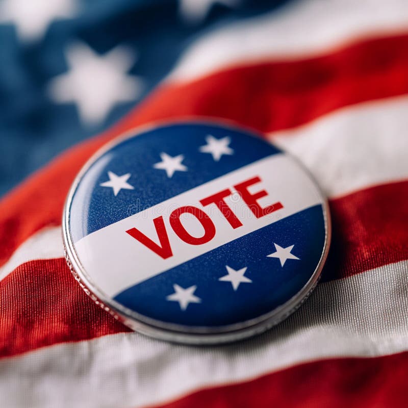 Use Your Vote, Election Pin, American Flag in the Background, Square ...