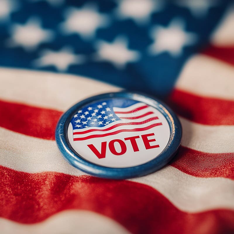Use Your Vote, Election Pin, American Flag in the Background, Square ...
