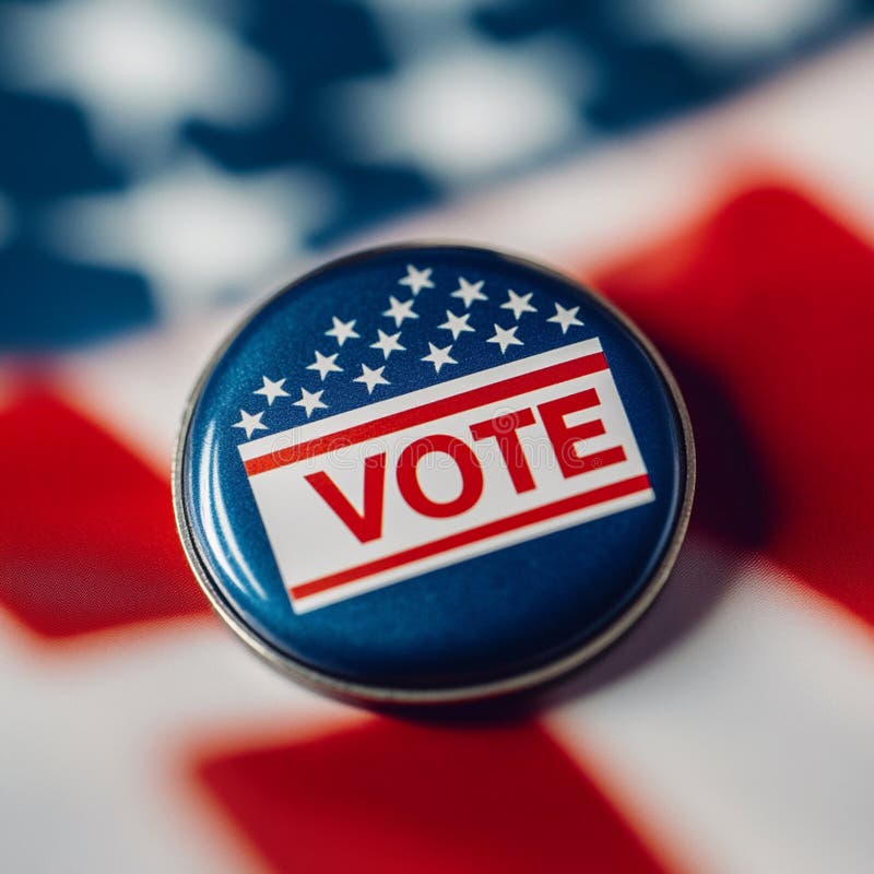 Use Your Vote, Election Pin, American Flag in the Background, Square ...