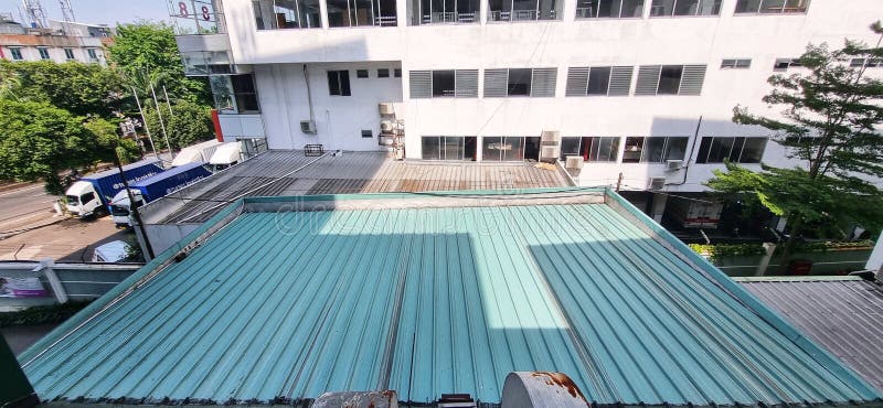 The Use of Zinc Roofing in the Workshop Area. Stock Image - Image of ...