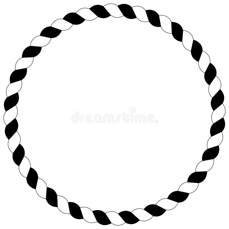 Cord or Rope Vector Circle Symbol in Black and White. Stock Vector ...