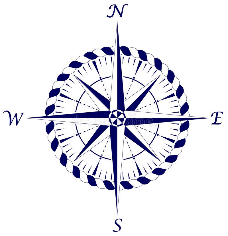 Simple Compass Rose for Marine or Nautical Navigation and Also for ...