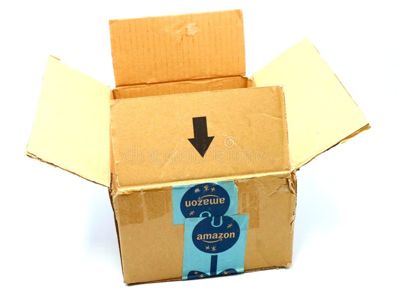AMAZON Shipping Package Parcel Cardboard Box Editorial Photo - Image of ...