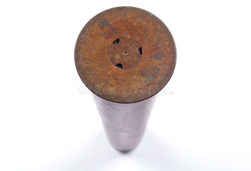 Used Artillery Shell Isolated on White Background, Ww2 Stock Photo ...