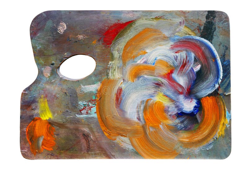 Used Artistic Palette - Isolated Stock Image - Image of blur, spectrum ...