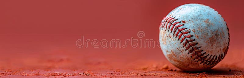 Used Baseball on Red Textured Background Stock Image - Image of ...