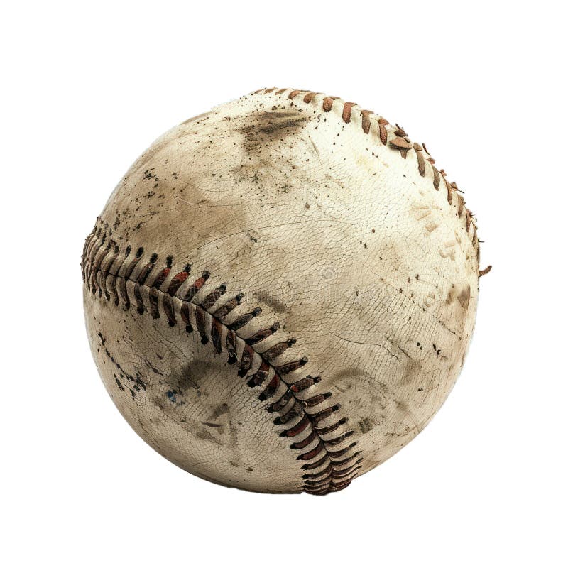 Used Baseball on Transparent Background Stock Image - Image of ...