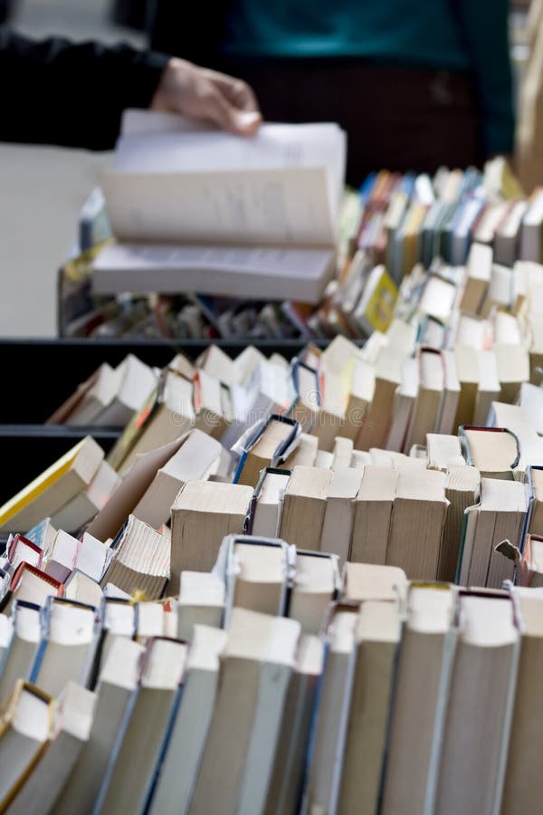 Used book sale stock image. Image of literature, hand - 6428785