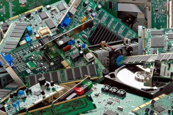 Used Broken Computer Parts Discarded in Trash Pile Stock Image - Image ...