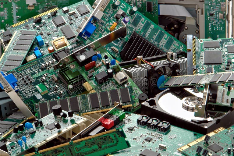 Used Broken Computer Parts Discarded in Trash Pile Stock Image - Image ...