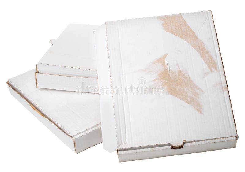 Used Cardboard Boxes on White Background Stock Image - Image of ...