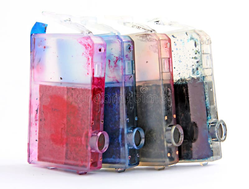 Colorful Empty Inkjet Printer Ink Cartridges Stock Photo - Image of ...