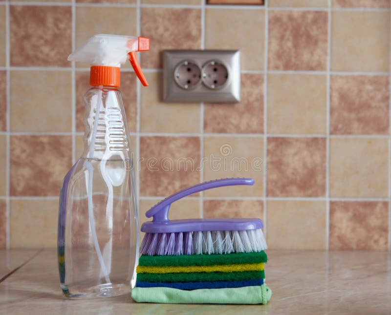 Used Cleaning Rag on Table, Rag for Cleaning on Wood Table Stock Image ...