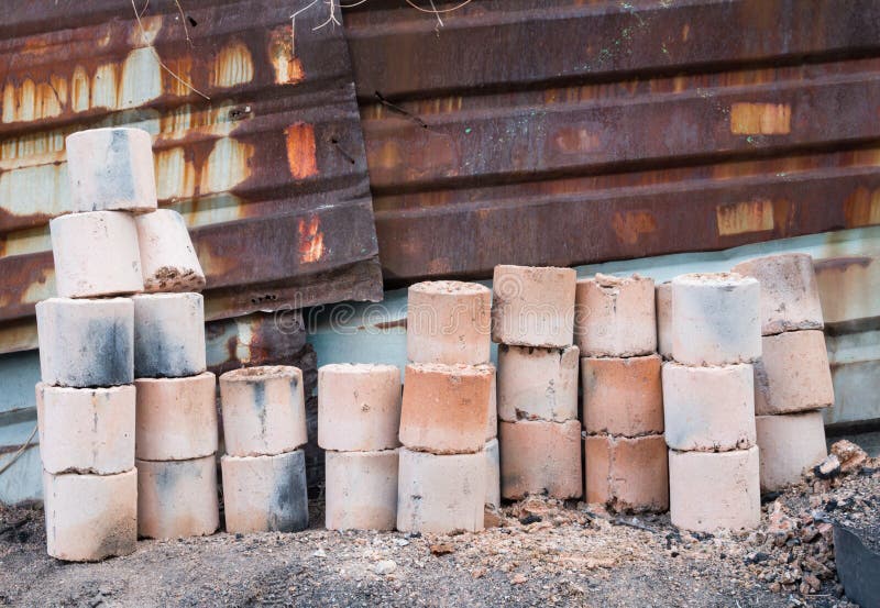 Used coal briquette stock image. Image of fueled, heap - 90045609