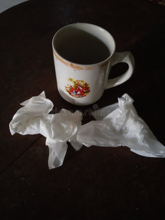 Used Coffee Cups and Used Tissue Paper Stock Image - Image of tissue ...