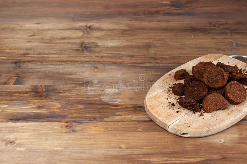 Used Coffee Grounds from Espresso Machine. Recycling Compost Container ...