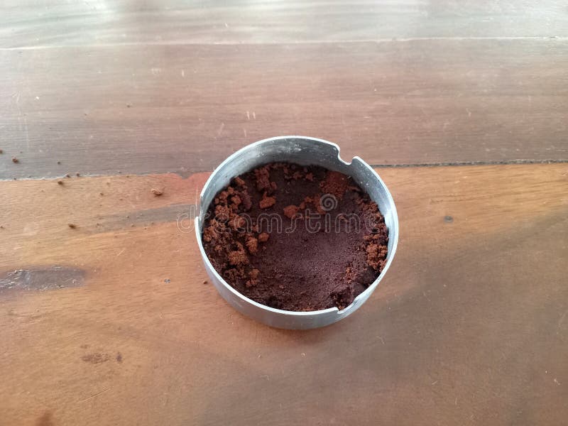 Used Coffee Grounds in a Metal Filter Cup Stock Image - Image of ...