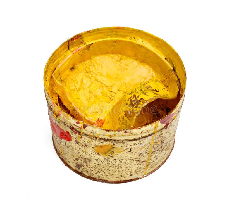 Used Colorful Paint Buckets Stock Photo - Image of purple, black: 99192164