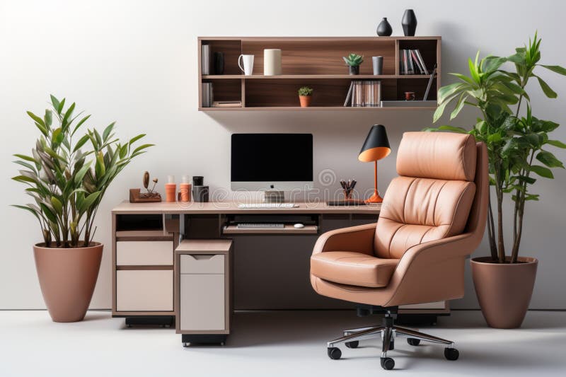 Used Computer Furniture on White Background Stock Illustration ...