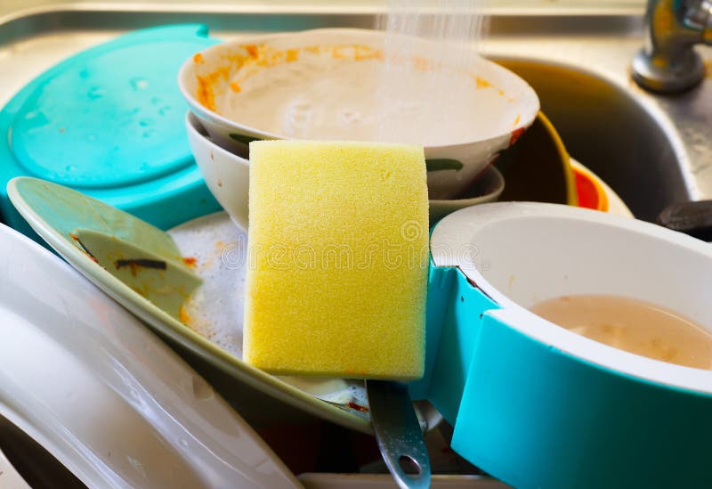 Used Containers that Have Not Been Washed Stock Photo - Image of crust ...