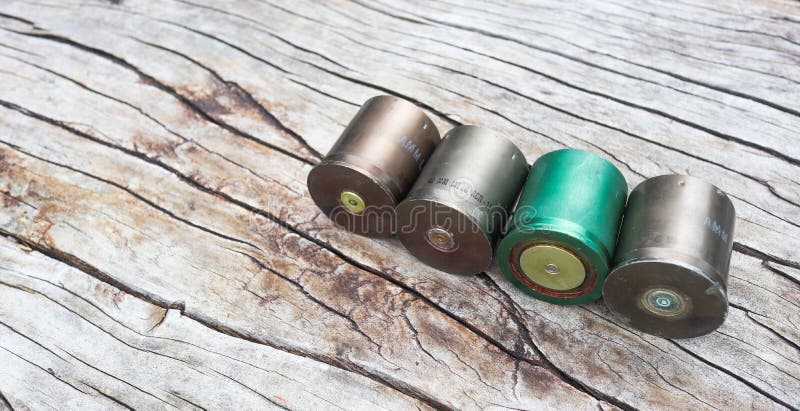 Used Copper Empty Bullet Shells on Wood Plank Stock Image - Image of ...