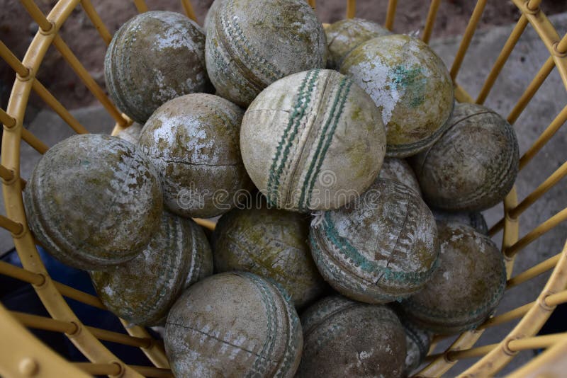 Used cricket ball stock image. Image of bowl, play, recreational ...