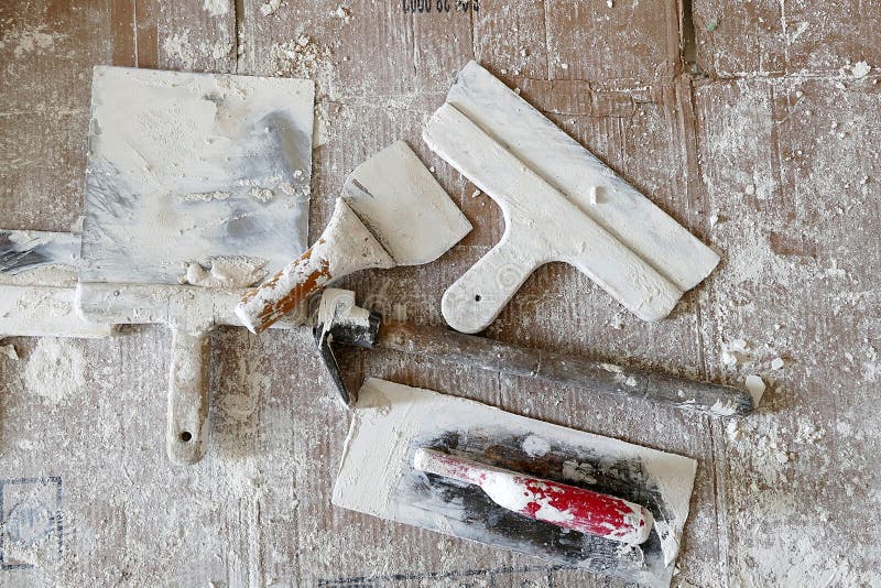 Used Dirty Plaster Materials, Various Materials of a Plasterer for ...