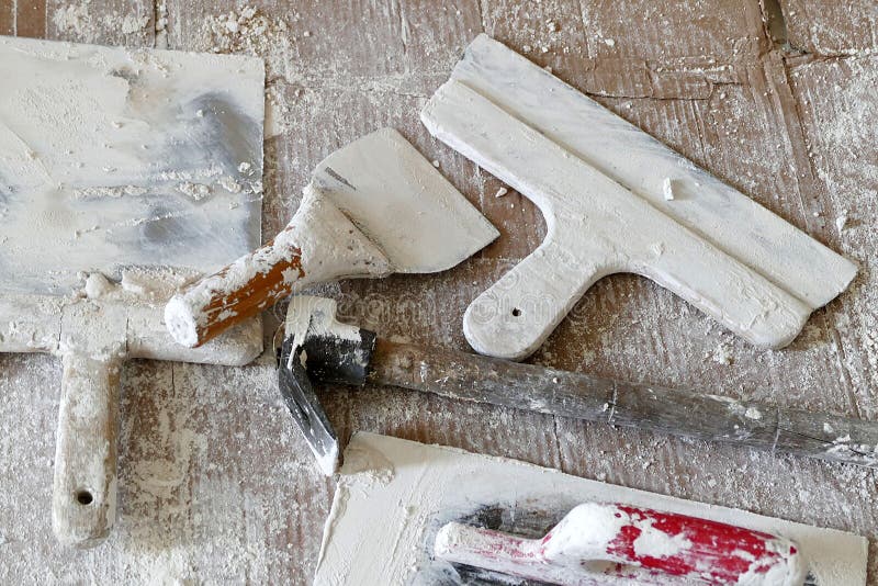 Used Dirty Plaster Materials, Various Materials of a Plasterer for ...