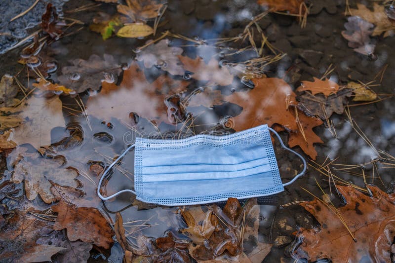 A Used Disposable Medical Mask Stock Image - Image of used, protection ...