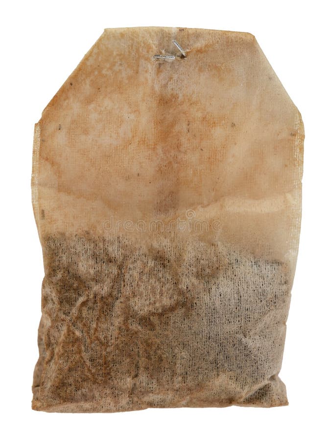 Used Dried Tea Bag Isolated on White Background Stock Photo - Image of ...