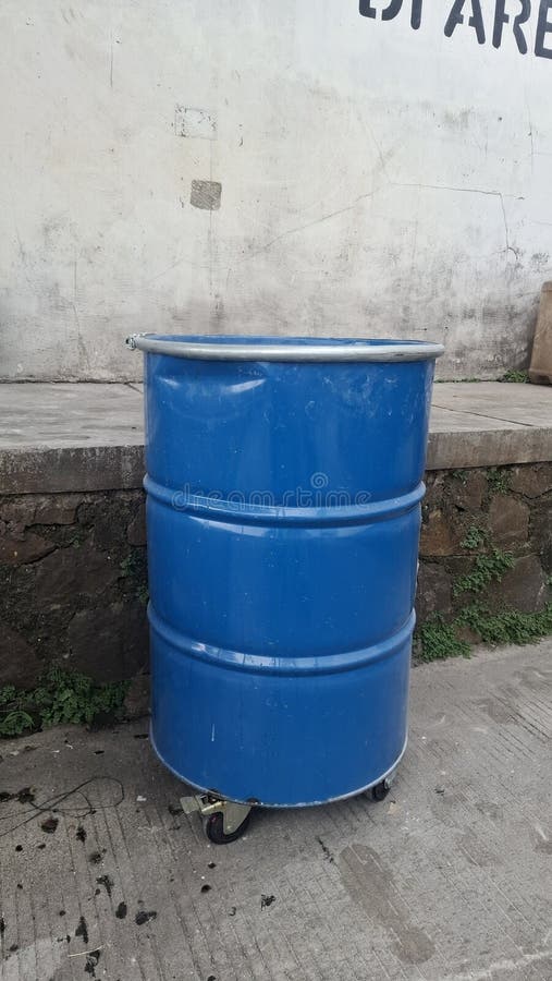 Used Drum, Blue Drum, Induatrial Waste Stock Image - Image of blue ...