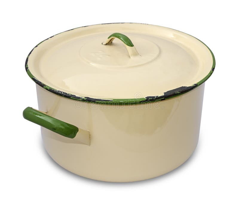 Used enamel cooking pot stock image. Image of cook, rustic - 299326587