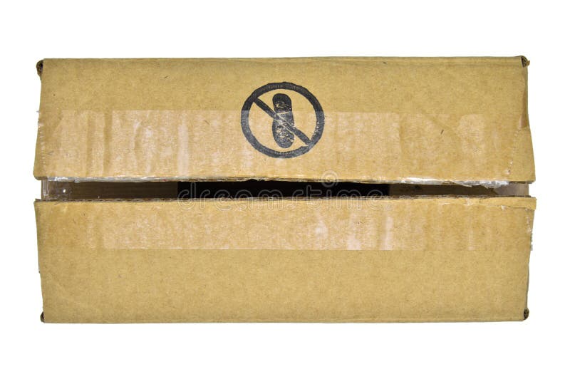 Used and Enclosed Cardboard Box Stock Photo - Image of crate, adhesive ...