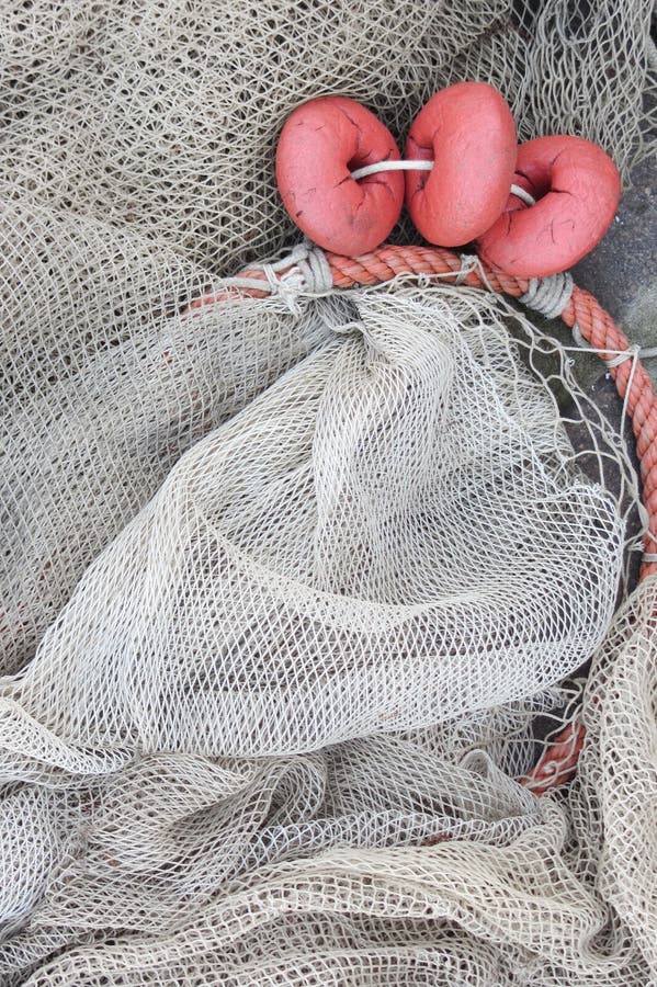 Used Fishing Net with Floaters Stock Photo - Image of fisherman ...